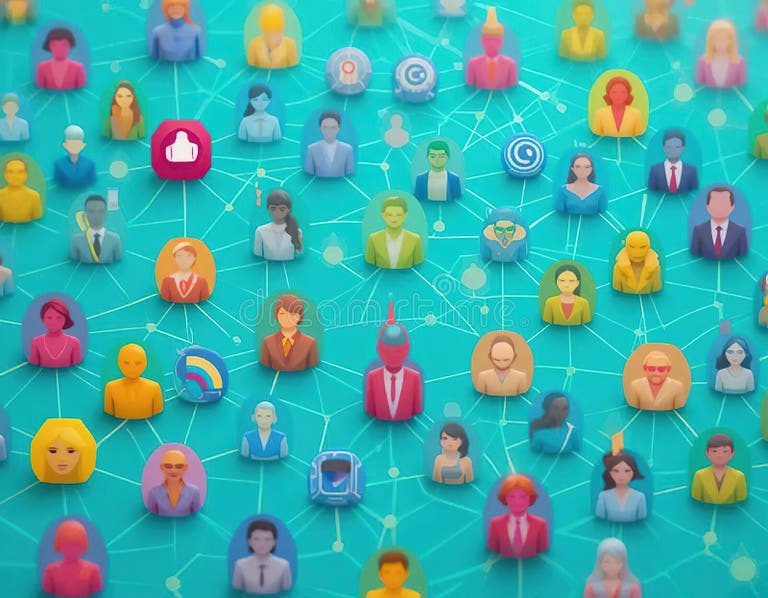 A Group of People are Connected by a Web of Strings Ai Generated Stock ...