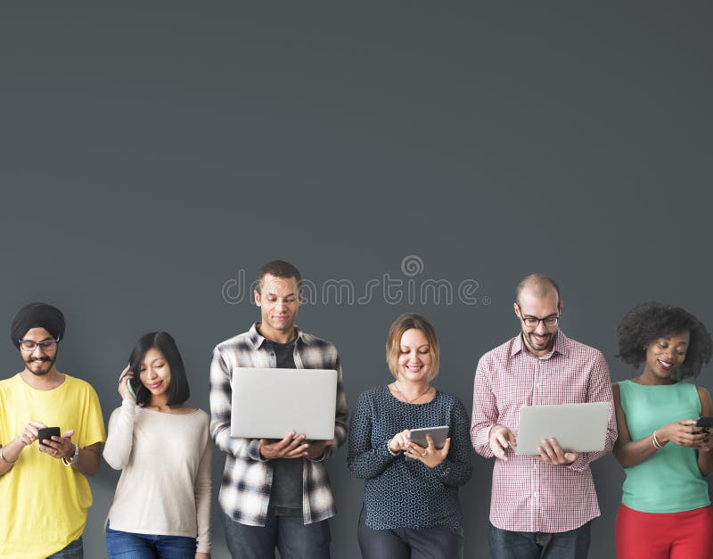 Group of People Connection Digital Device Concept Stock Image - Image ...
