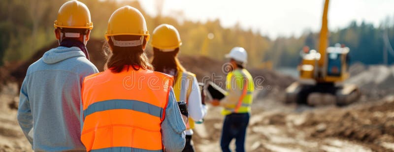 Group of People at Construction Site Stock Image - Image of tools ...