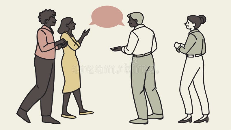 Group of People Conversing, Social Interaction Dialogue, Vector Design ...