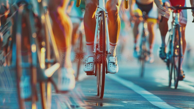 Group of People Cycling Together in an Urban Setting, with Buildings ...