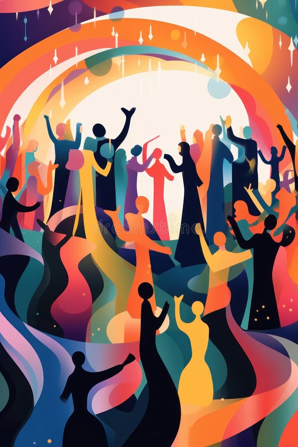 A Group of People Dancing in a Circle. Generative AI Image. Stock ...