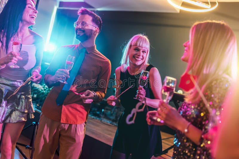 Group of People Dancing in the Club Stock Image - Image of party ...