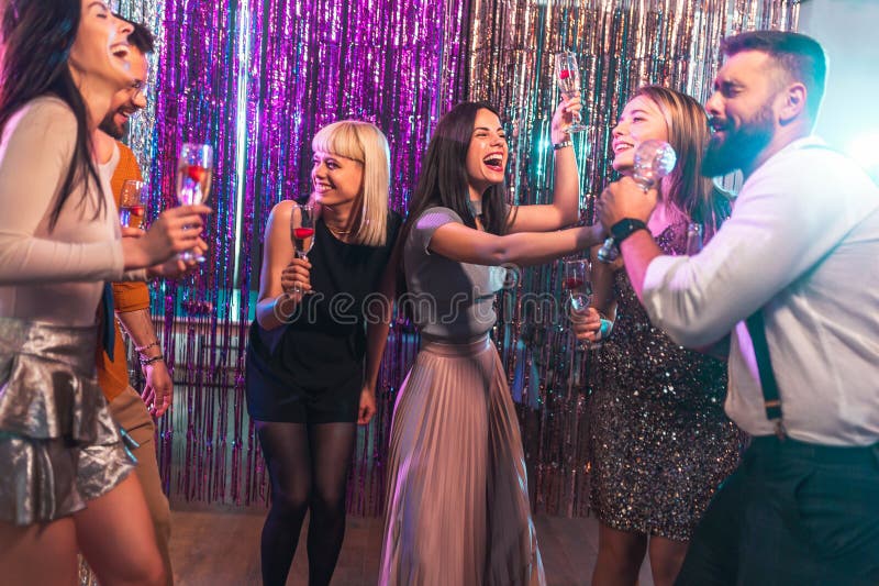 Group of People Dancing in the Club Stock Image - Image of ...