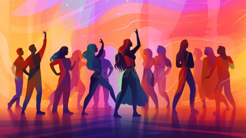 A Group of People Dancing on a Dance Floor. Generative AI Image. Stock ...