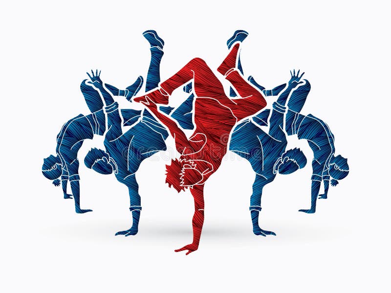 Group of People Dancing, Dancer Dance Together, Street Dance Graphic ...