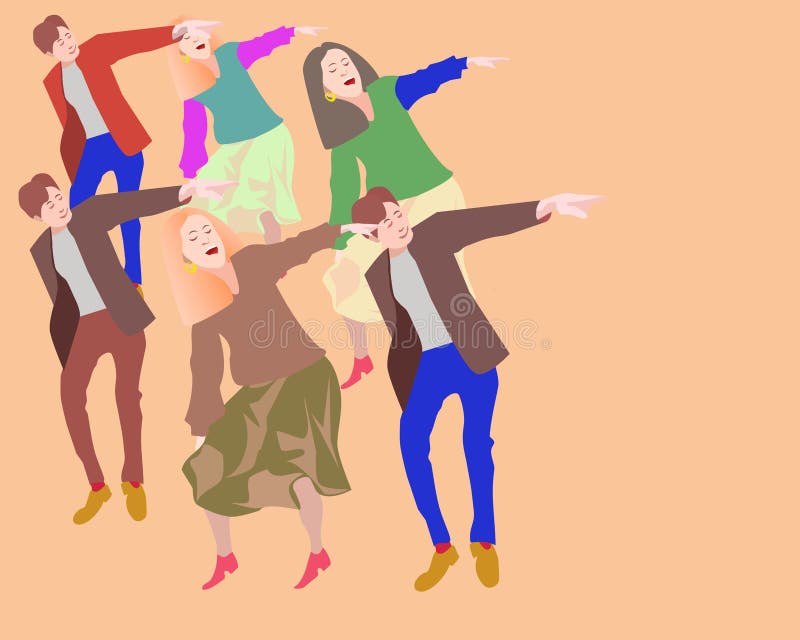 Group of People Dancing in the Office Stock Illustration - Illustration ...