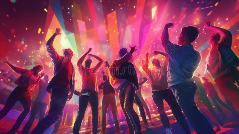 A Group of People Dancing at a Party. Generative AI Image. Stock Photo ...
