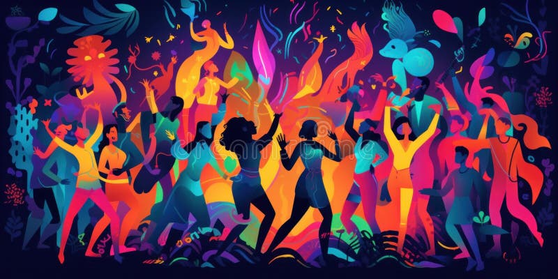 A Group of People Dancing at a Party. Generative AI Image. Stock ...