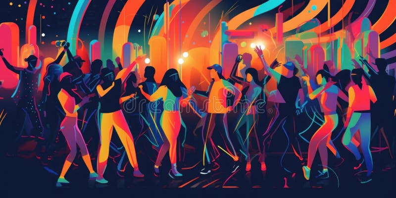 A Group of People Dancing at a Party. Generative AI Image. Stock ...