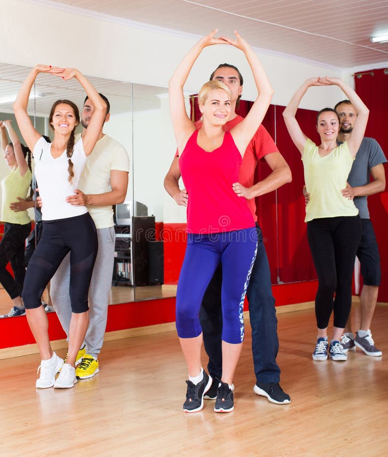 Group of People Dancing Salsa in Studio Stock Photo - Image of hobby ...