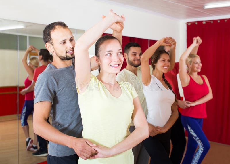 Group of People Dancing Salsa in Studio Stock Photo - Image of dancing ...