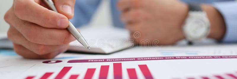 Group of People Deliberate on Problem with Infographics Stock Image ...