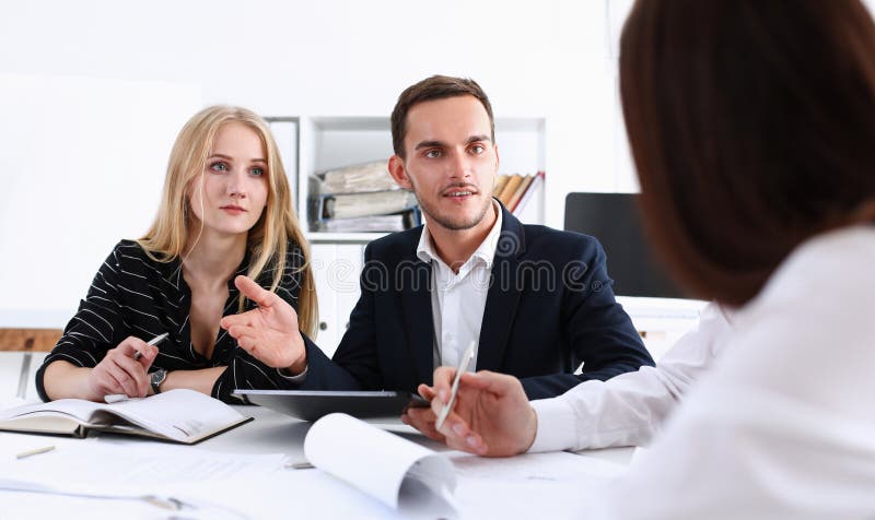 Group of People Deliberate on White Board Stock Photo - Image of ...