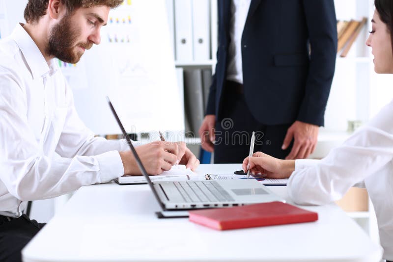 Group of People Deliberate on White Board Problem Stock Image - Image ...