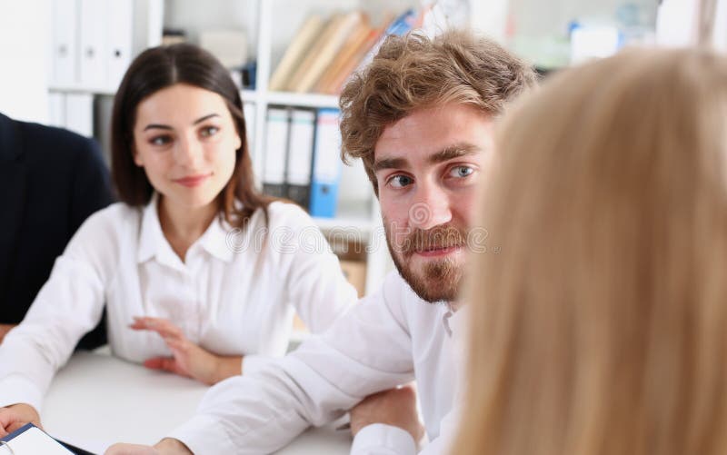 Group of People Deliberate on White Board Stock Photo - Image of ...
