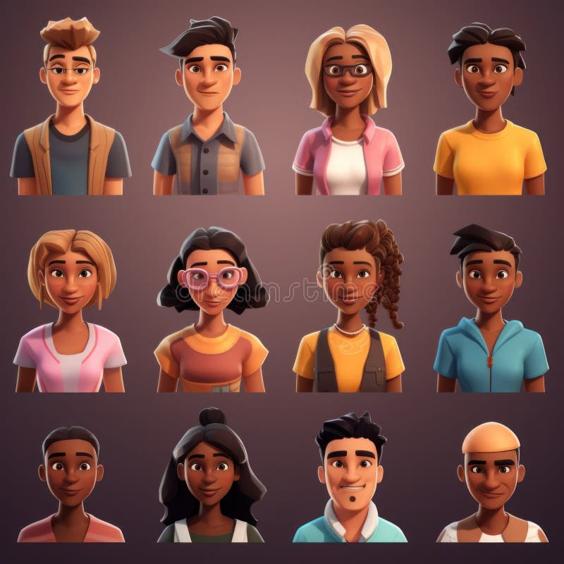 A Group of People with Different Facial Expressions. Generative AI ...