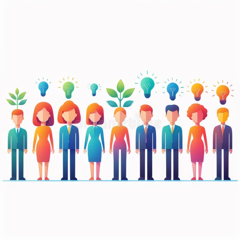Group of People with Different Ideas. Business Concept. Vector ...