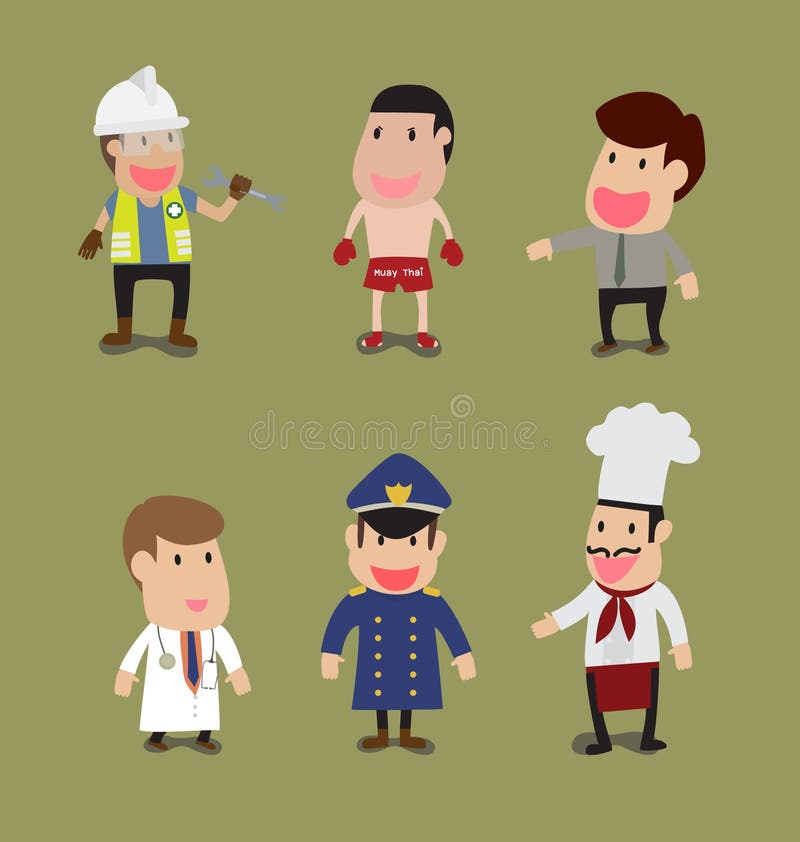 Group of People in Different Occupation Stock Vector - Illustration of ...