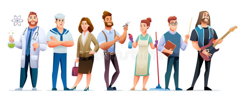 Group of People from Different Profession Characters Stock Vector ...