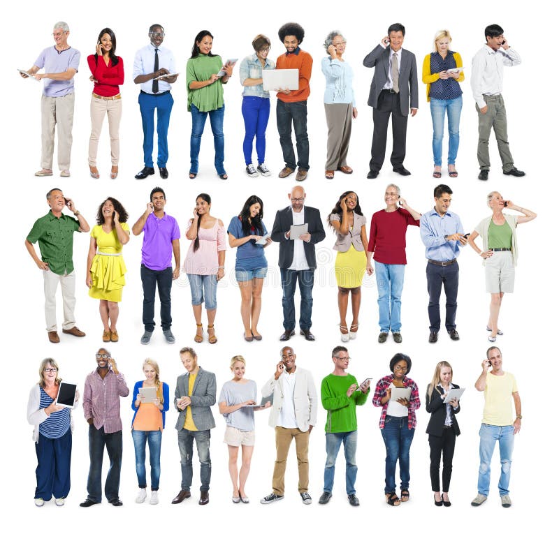 Group of People and Digital Devices Concept Stock Image - Image of ...