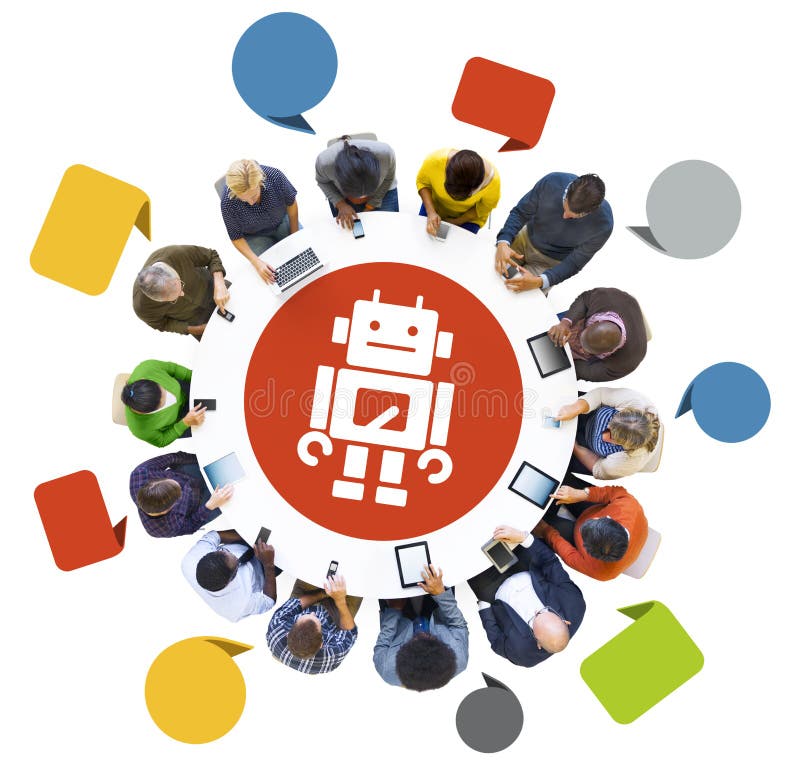 Group of People with Digital Devices and Technology Concept Stock Image ...