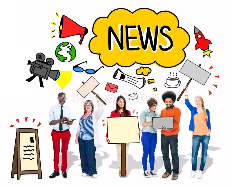 Group of People with Digital Media Concepts Stock Illustration ...