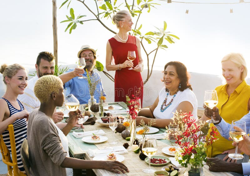 Group of People Dining Concept Stock Photo - Image of interaction ...