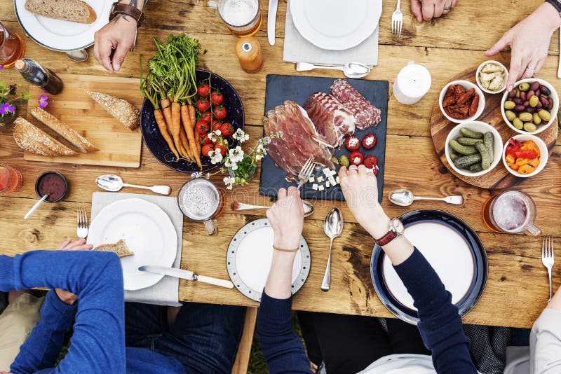 Group of People Dining Concept Stock Photo - Image of dining, cheese ...