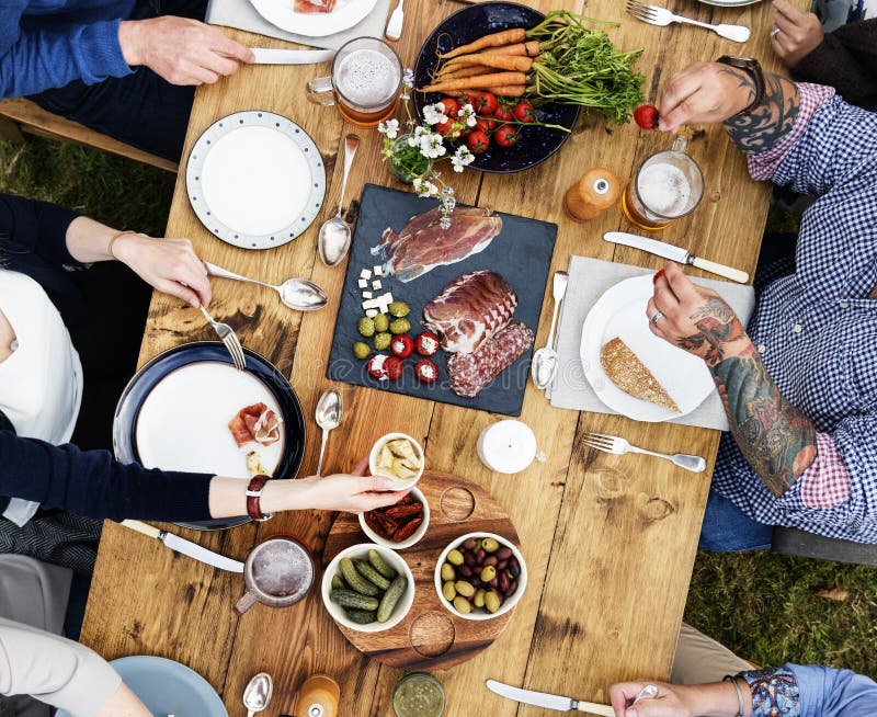 Group of People Dining Concept Stock Photo - Image of eating, gourmet ...
