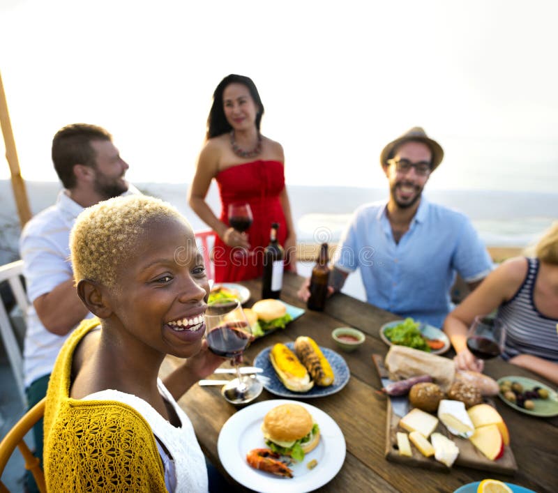 Group of People Dining Concept Stock Photo - Image of beer, diverse ...