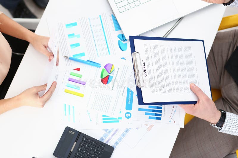 Group of People Discuss Plan at Workplace Closeup Stock Image - Image ...