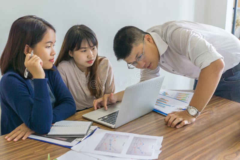 Group of People Discussing and Having Teamwork on Business Project ...