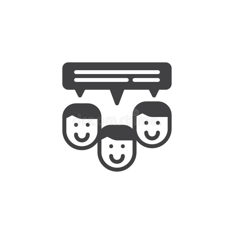 Group of People Discussing Vector Icon Stock Vector - Illustration of ...