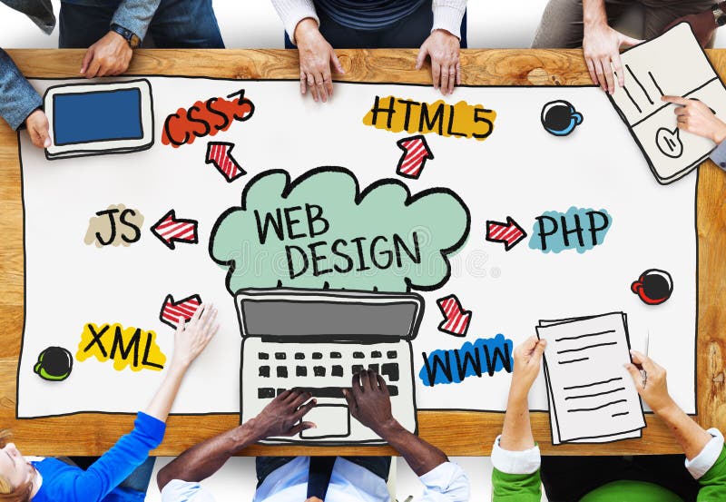 Group of People Discussing about Web Design Stock Image - Image of ...