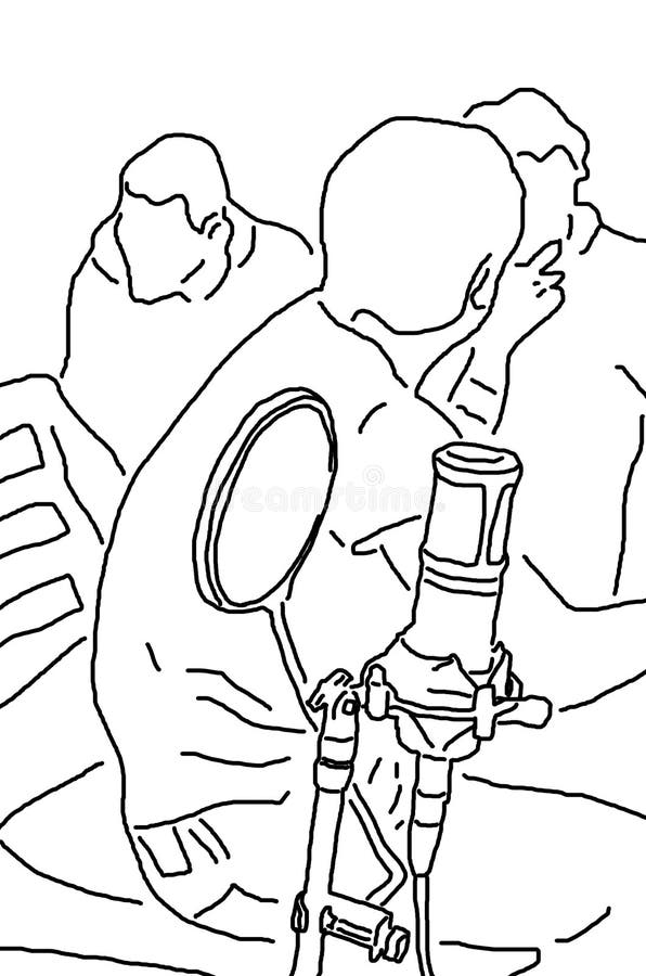 Group of People Doing a Common Task Sketch Stock Illustration ...