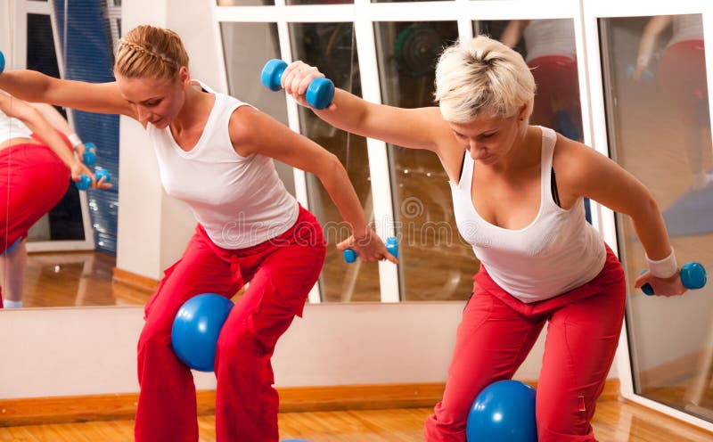 Group of People Doing Fitness Exercise Stock Image - Image of body ...