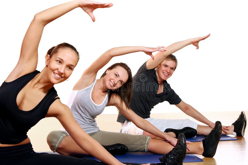 Group of People Doing Fitness Exercises Stock Image - Image of diet ...