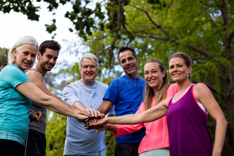 Group of People Doing a Hand Stack Stock Image - Image of caucasian ...