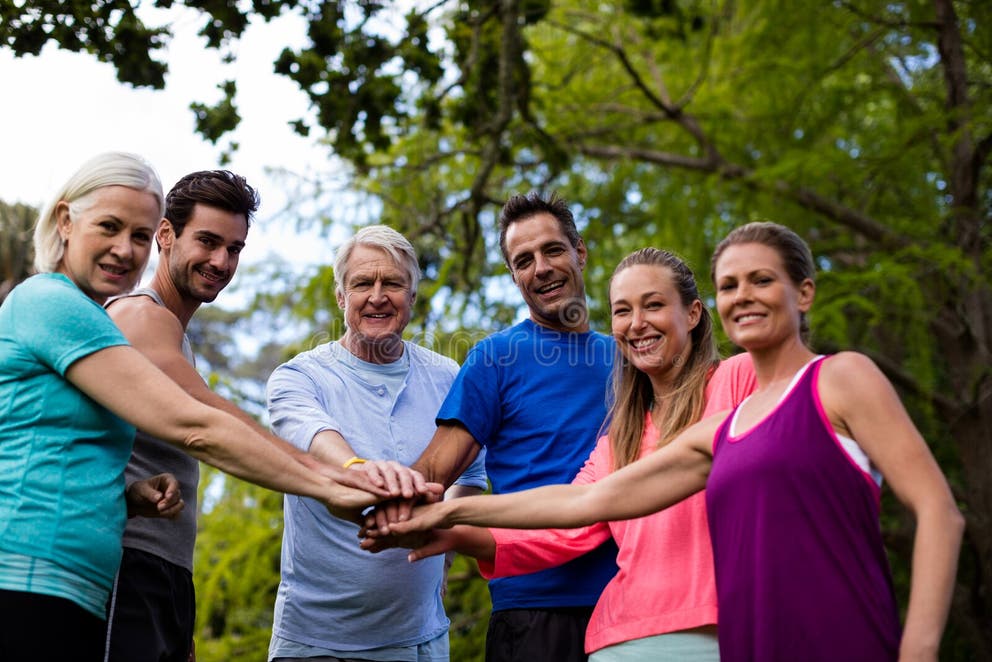 Group of People Doing a Hand Stack Stock Image - Image of caucasian ...