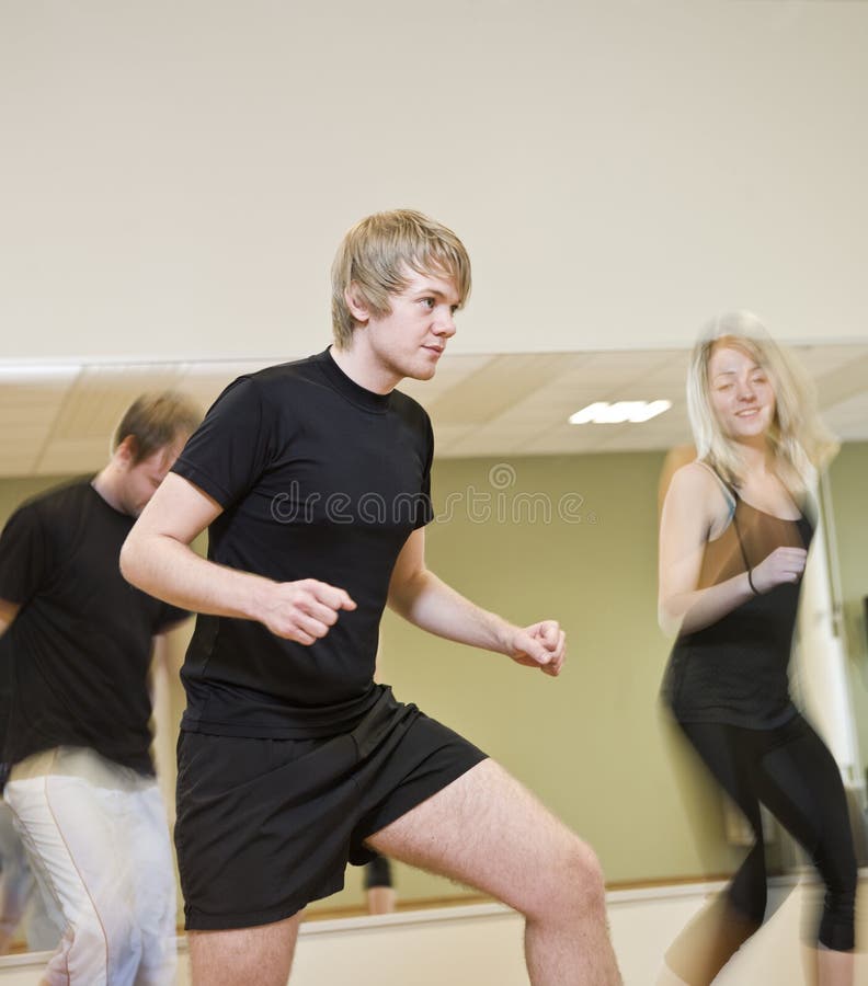 Group of People Doing Step Up Stock Image - Image of equipment, flying ...