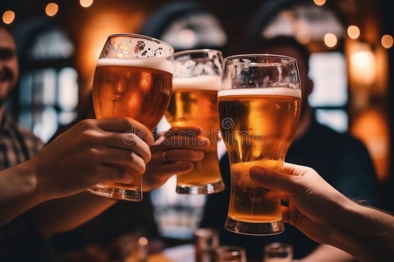 Group of People Drinking Beer Together. Generative AI Stock ...