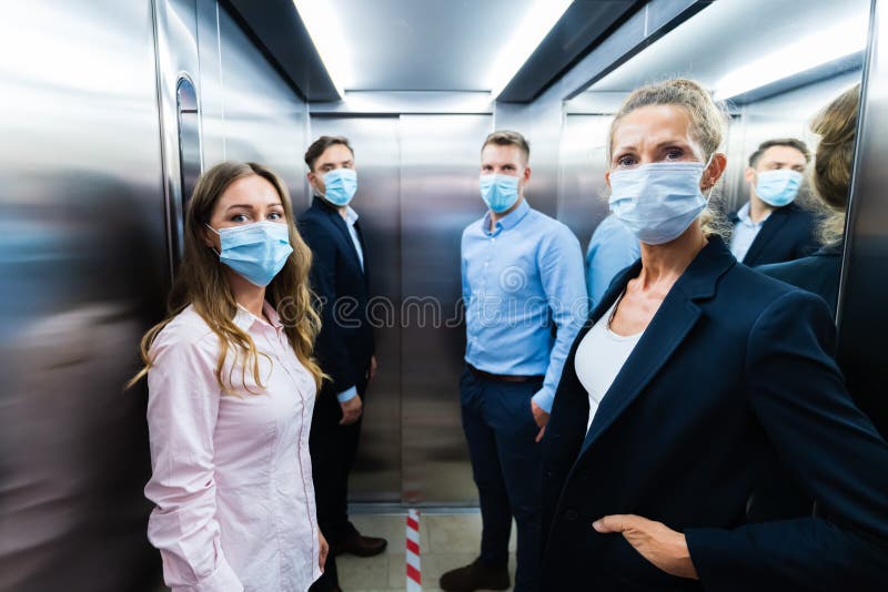 Group of People in Elevator Stock Image - Image of corona, lift: 212474373