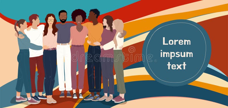 Group of People Embracing Each Other from Diverse Culture Holding Hands ...