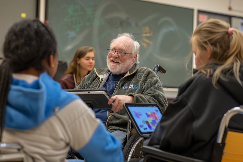 Group of People Engaged in Classroom Discussion, a Professor in a ...