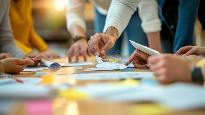 Group of People Engaging in Teamwork during a Business Meeting.. AI ...