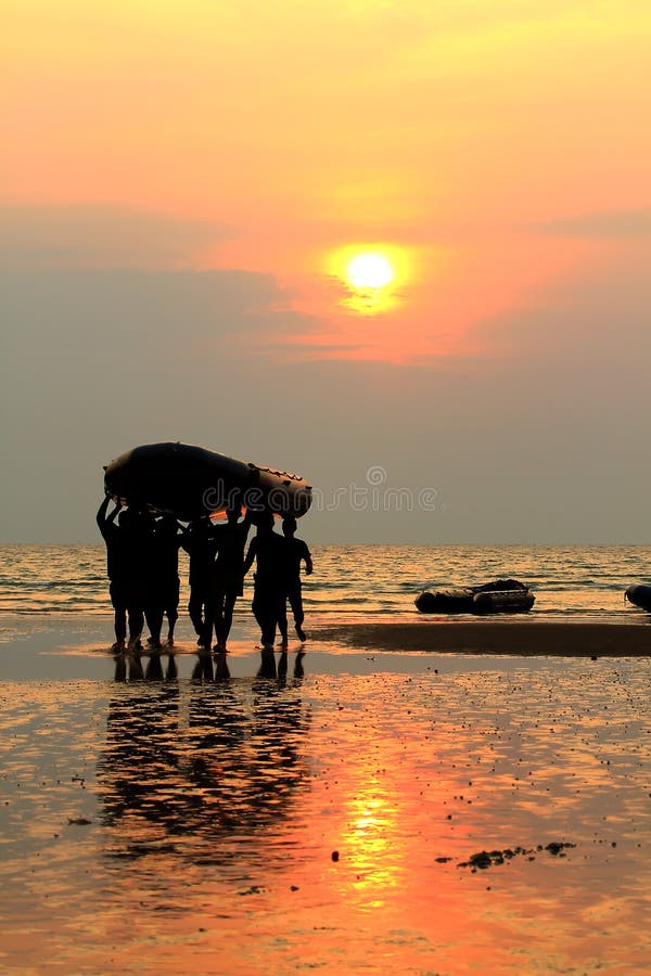 Group of People Enjoying the Sunset Stock Photo - Image of beach ...