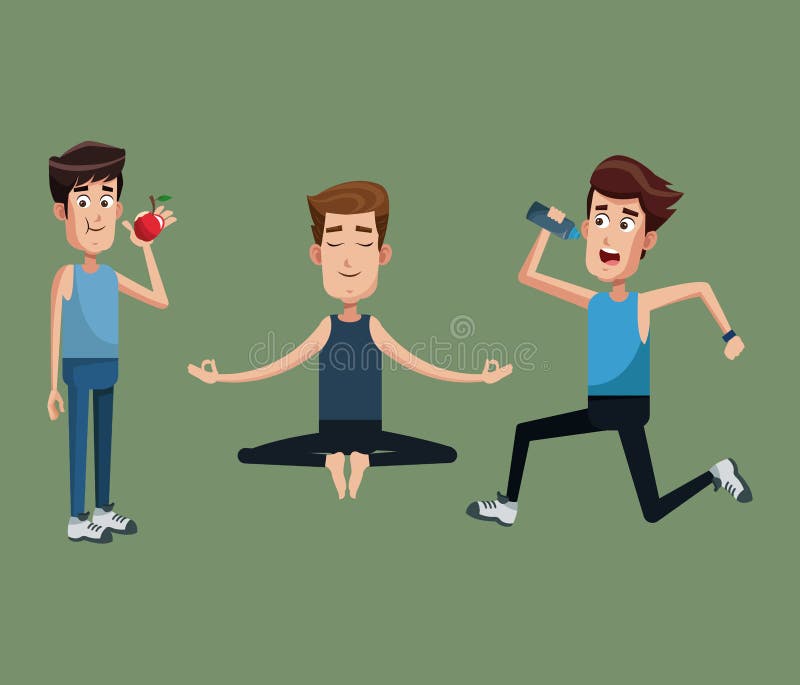 Group People Exercise Healthy Stock Illustration - Illustration of ...