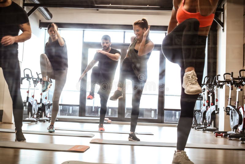 Group of People Exercise. on the Move Stock Image - Image of people ...