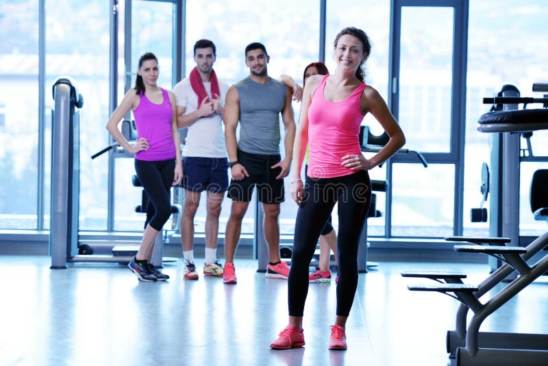 Group of People Exercising at the Gym Stock Image - Image of exercise ...